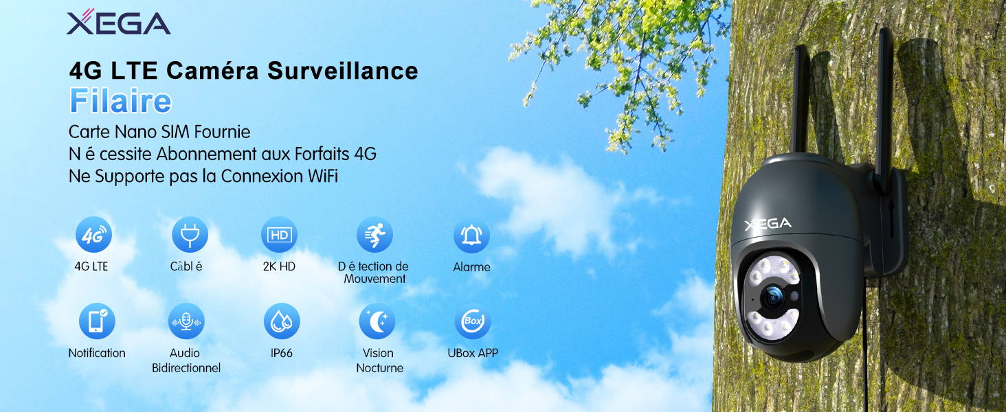 3G/4G LTE Caméra de sécurité – fr.xega